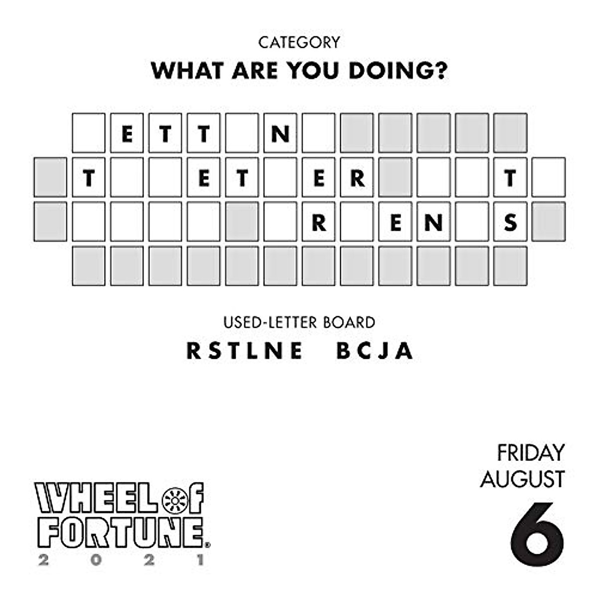 Wheel of Fortune 2021 Day-to-Day Calendar