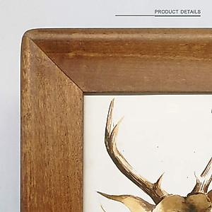 icheesday 6x8 Wood Picture Frames, Rustic Photo Frame with Real Glass Front,Wall Hanging and Tabletop Standing,Vertical or Horizontal Display (Brown)