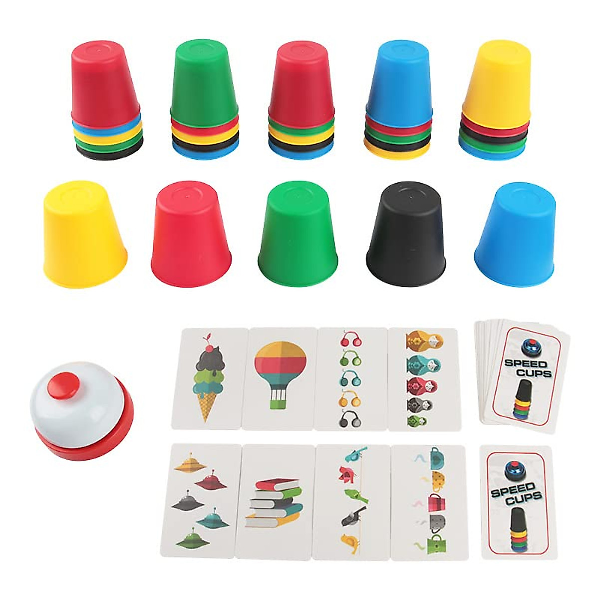 LANDOR Quick Cups, Quick Cups Games for Kids,Classic Stacking Cup Game for Kids Flying Stack Cup Parent-Child Interactive Game with 24 Picture Cards, 30 Cups