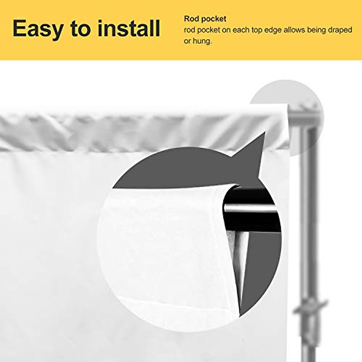 Julius Studio 10 ft. x 20 ft. Large Heavy Duty White Backdrop, Pure White Seamless Background, A+ Grade High Density > Standard, Synthetic Long Life Screen Fabric for Photo Video Studio, JSAG198