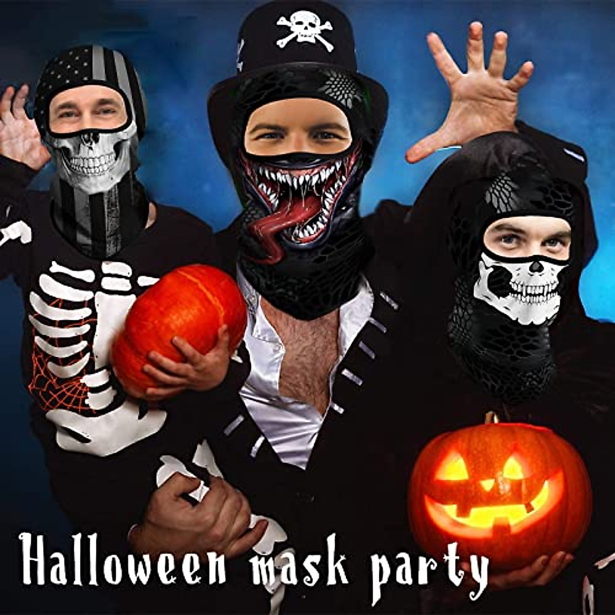 Obacle Balaclava Face Mask Men Women Ski Hunting Cycling (Skull Fire Face)