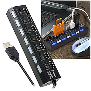 7-Port USB 2.0 Hub High Speed ON/Off Sharing Switch for PC Laptop (689421)