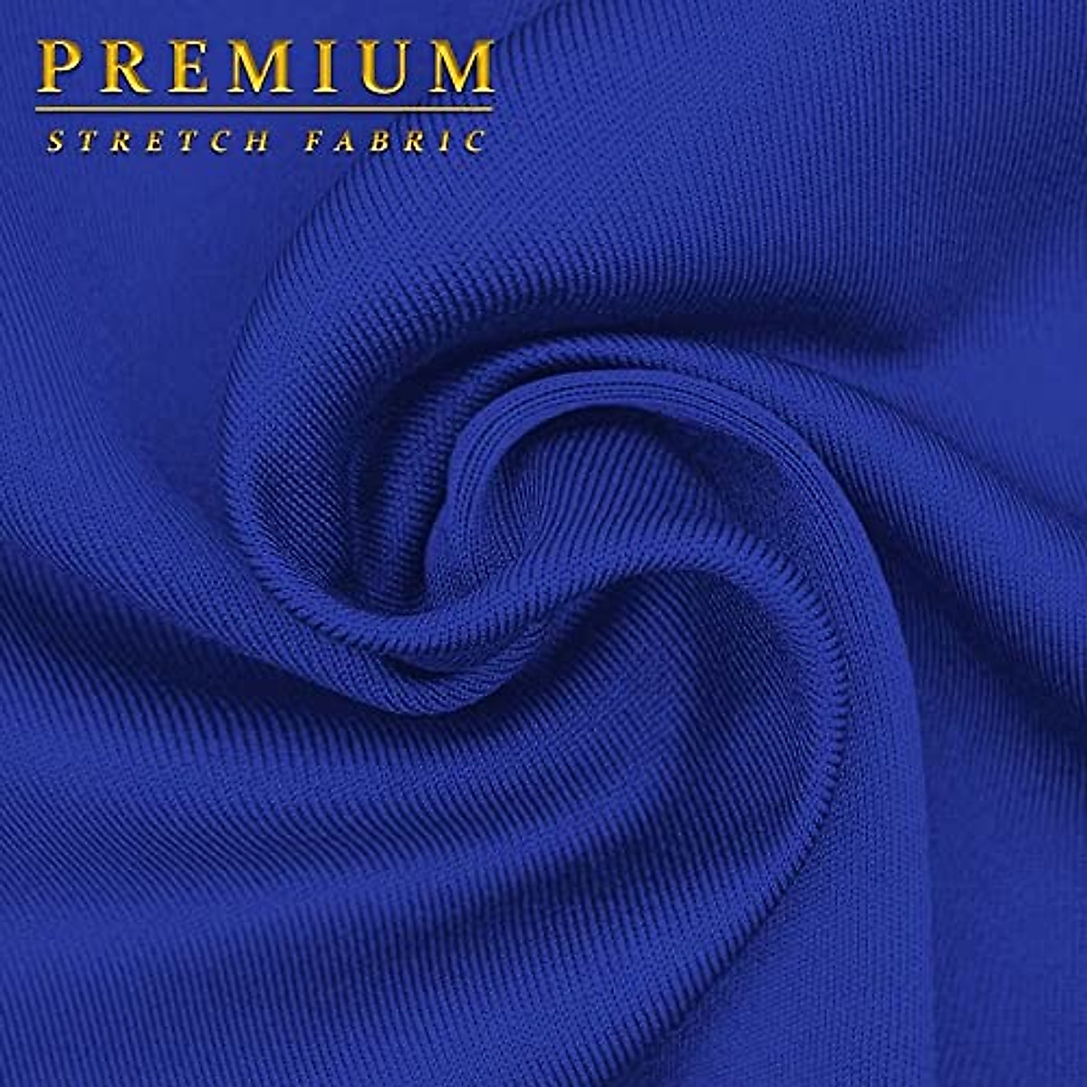 Womens Premium Nylon Ponte Stretch Office Pencil Skirt Made Below Knee KSK45002 1073T Royal L