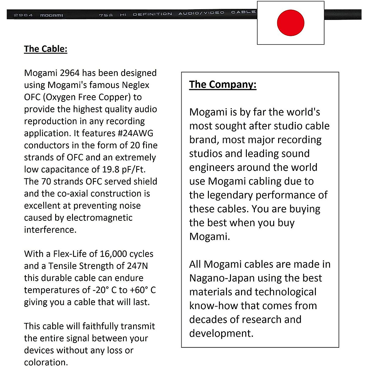 WORLDS BEST CABLES 4 Foot – High-Definition Audio Interconnect Cable Pair CUSTOM MADE using Mogami 2964 wire and Amphenol ACPL Black Chrome Body, Gold Plated RCA Connectors