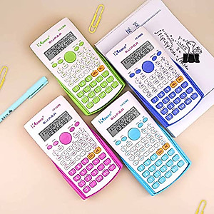 Scientific Calculators for Students, Scientific Calculator 240 Functions 2 Line 10+2 Digits, Scientific Calculators Desktop, Desk Math Calculator for School (Pink and White)