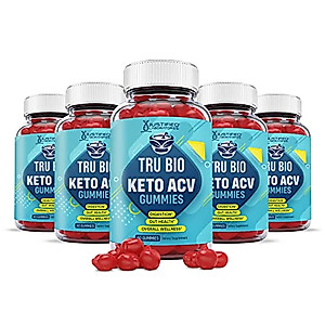 Justified Laboratories (5 Pack) Tru Bio Keto Gummies 1000MG ACV with Pomegranate Juice Beet Root B12 300 Gummys