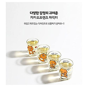Kakao Ryan SOJU glass 소주 소주잔 Korean Soju Alcohol shot glasses Glassware set of 4
