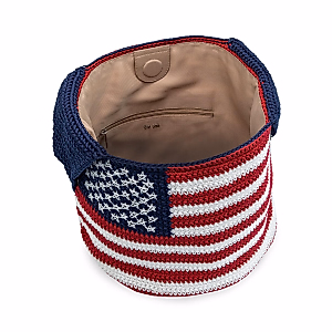 The Sak 120 Hobo Bag in Crochet - Large Women's Purse & Shoulder Bag for Everyday Travel - Durable Handbag With Back Zipper Pocket and Magnetic Snap Closure - Americana