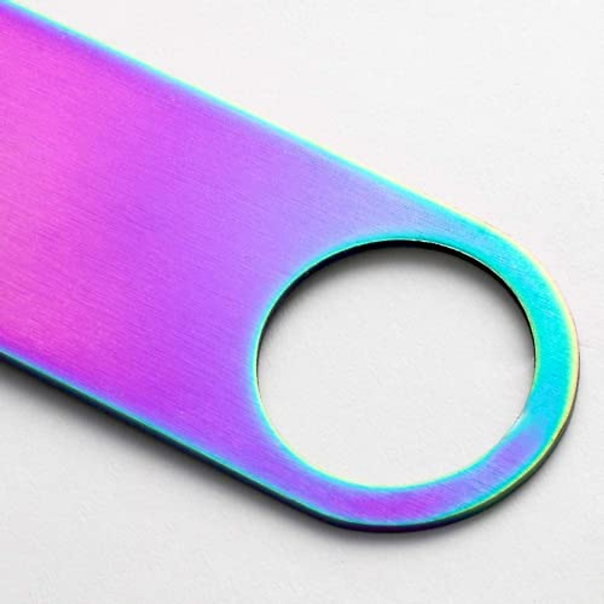 Beer Bottle Opener, 7" Heavy Duty Stainless Steel Flat Bottle Opener Bar Blade, Simple and Effective Beer Openers for Bartenders (Rainbow)