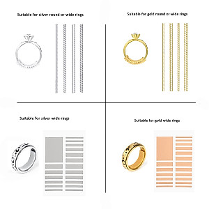 Yiteshi 46PCS Invisible Ring Sizer Adjuster for Loose Rings, Ring Guards Resizer for Men and Women, Spiral Ring Spacer Jewelry Tightener Fit Wide Rings