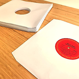 BCW 12 Inch Vinyl Record Paper Inner Sleeves - Angle Cut Corners - White | Pack of 50 | Protective LP Album Sleeves for Vinyl Storage and Preservation | Compatible with 33⅓ RPM Albums