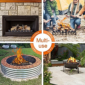 WILLOW WEAVE 20" Fireplace Grate Wood Stove Grate Rack Stove Burning Rack Heavy Duty Solid Steel 8-Bars Firewood Holder Easy Assembly Fire Grate for Indoor Hearth Outdoor Firepit Matt Black