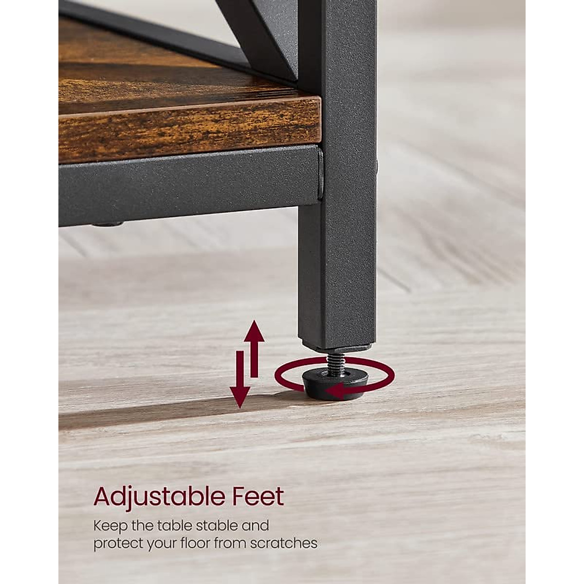 VASAGLE Lift Top Coffee Table for Living Room, Industrial Coffee Table with Hidden Compartments and Storage Shelf, Steel Frame, Rustic Brown and Black