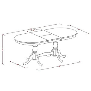 East West Furniture PLDA7-BCH-W Plainville 7 Piece Set Consist of an Oval Dining Room Table with Butterfly Leaf and 6 Wood Seat Chairs, 42x78 Inch, Black & Cherry