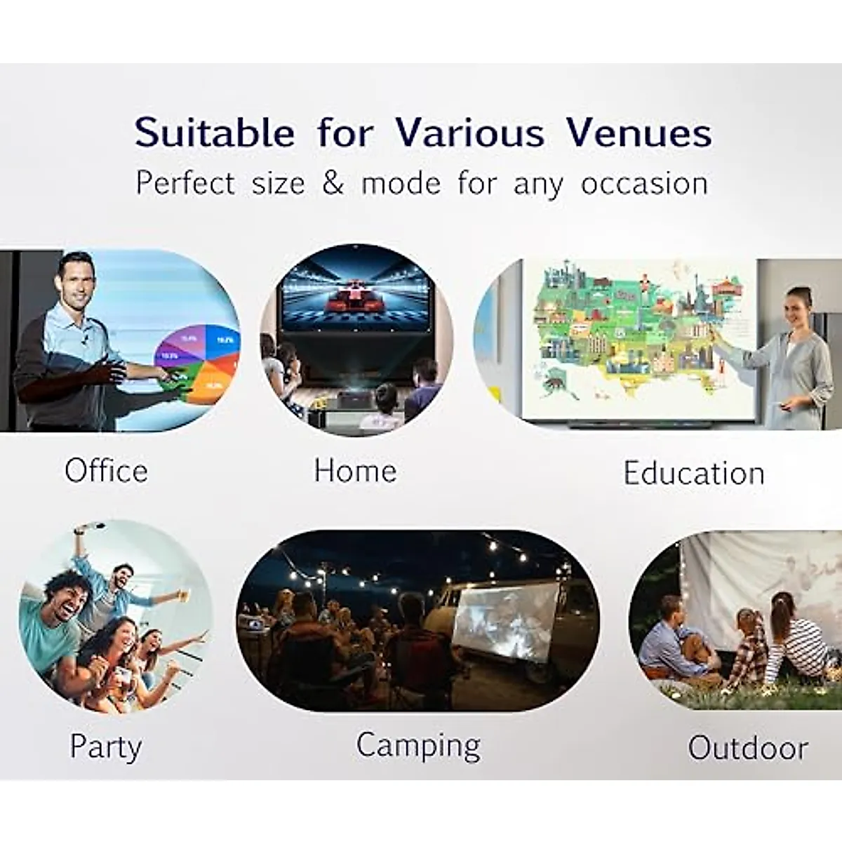 UVISION Native 1080P Full HD Wireless Projector, Keystone Correction and Dust-Proof Design, Home Theater & Office Projector, Compatible: Roku, FireTV, Laptop, Phone, Tablets, PS5