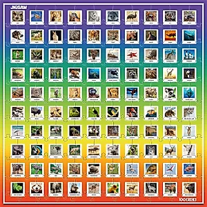 100 PICS Jigsaw Quiz Logos, Family Puzzle + Fun Quiz, 1-8 Players, Table Size Game, 45 Minutes Playing Time
