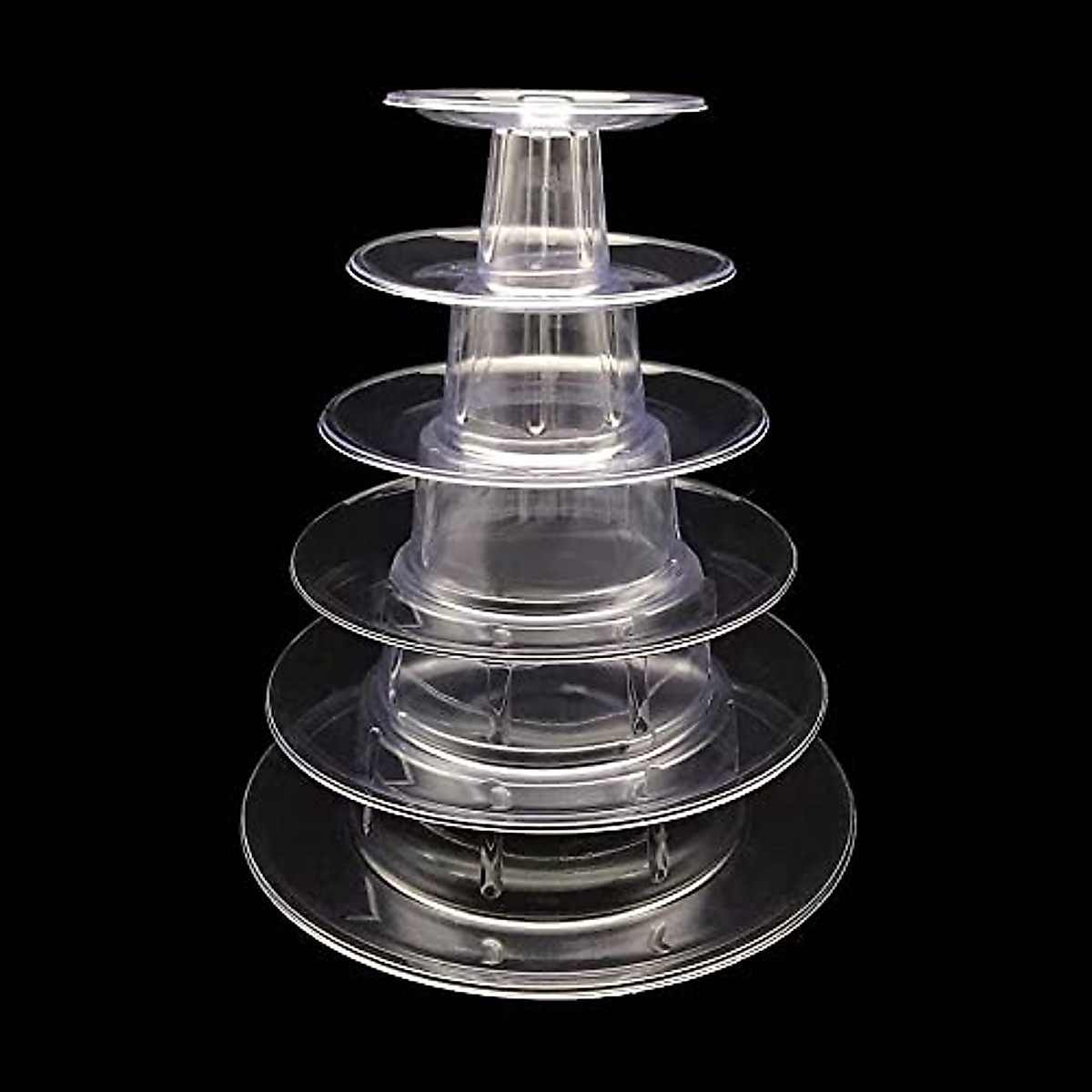 Candora 6-layer Round Macaron Tower Cake Stand Macaron Display Rack for Wedding Birthday Dessert Stand Cake Plate