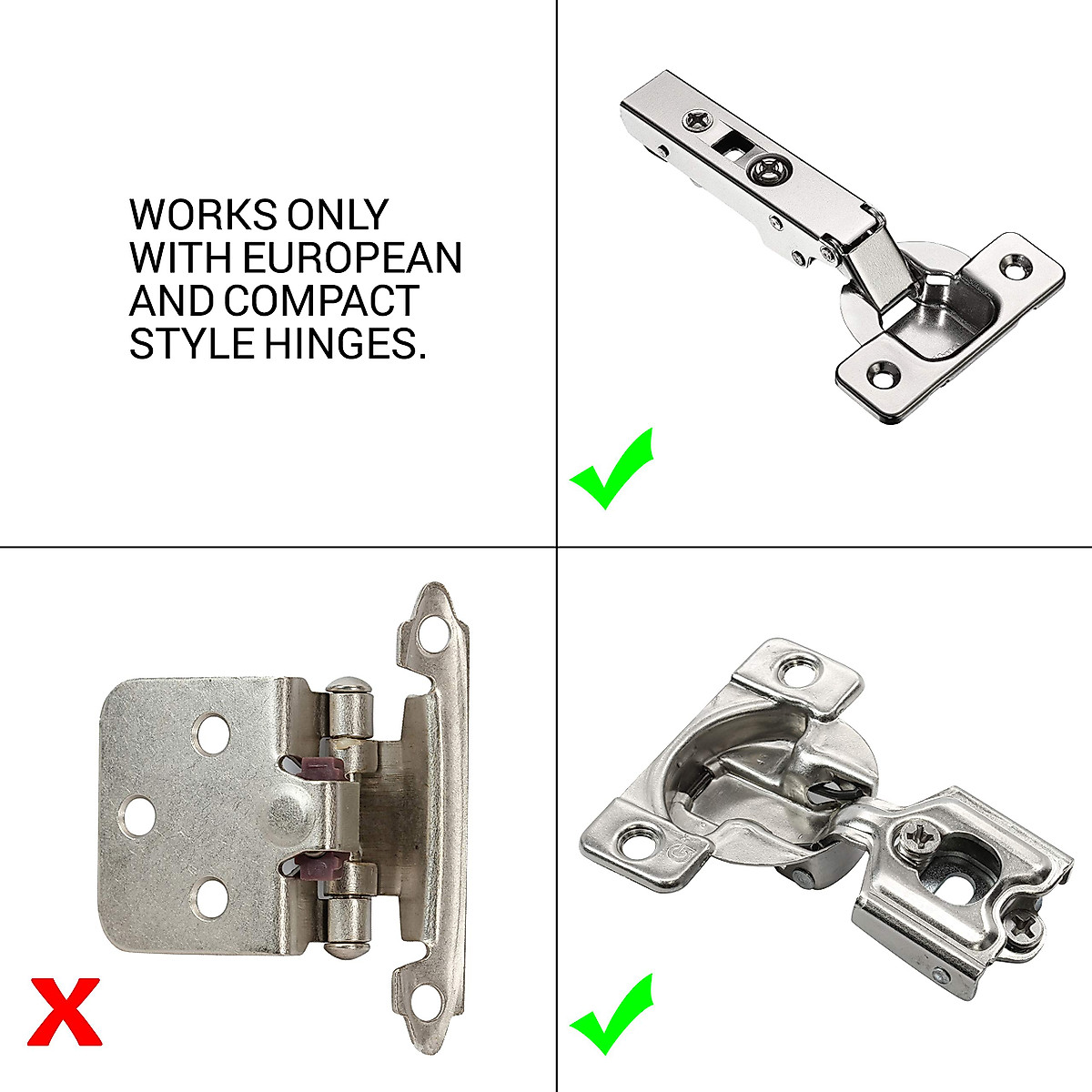 Rok Hardware 10 Pack Soft Close Damper for Cabinet Doors/Compact/SoftClose Cabinet Adapter/Polished Nickel/Hardware/Hinge SCD103