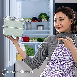 Pratico Kitchen Large Ice Tray, 4 Big 2.25 inch Ice Cubes for Whiskey and Cocktails, 2 Pack