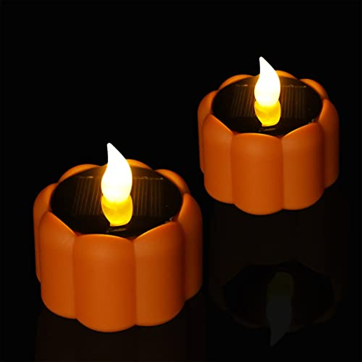 Yardwe 4 pcs Small Pumpkin Pumpkin Tea Light Pumpkin Candle lamp Portable Pumpkin Lantern Tea Lights LED