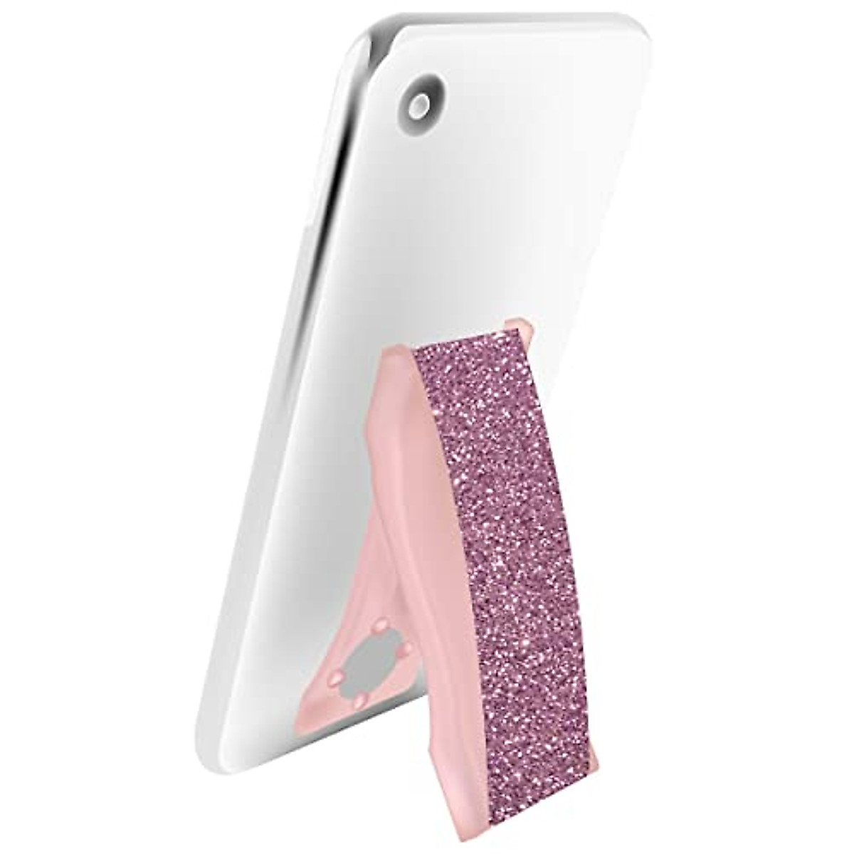 LoveHandle PRO Premium Phone Grip - Phone Strap - Magnetic Phone Mount and Kickstand for Smartphone and Tablet - Pink Glitter