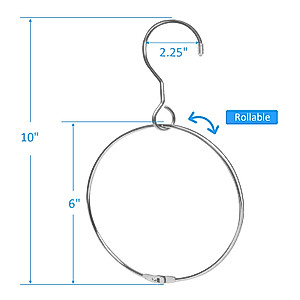 2 Pack Belt Organizer for Closet, Closet Hanger Organizer, Chrome Ring Hanger for Belts Ties Scarves and Accessory Storage