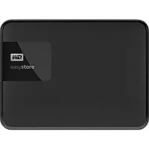 Western Digital WD WDBKUZ0020BBK-WESN Easystore 2TB External USB 3.0 Portable Hard Drive - Black