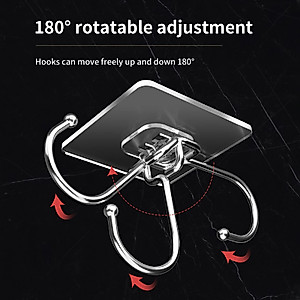 YHmall Wall Hooks 22lb(Max) Transparent Seamless Coat Hooks,Waterproof and Oilproof,Bathroom Kitchen Heavy Duty Self Adhesive Hooks (10,Pro Max)