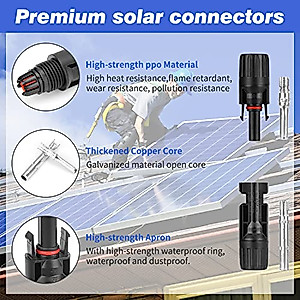 OUTLEE 20 Pairs Solar Panel Connector with 2 Pack Wrench, IP67 1000V 30A Waterproof Solar Panel Cable Connectors Male/Female Multi-Contact Solar Connectors