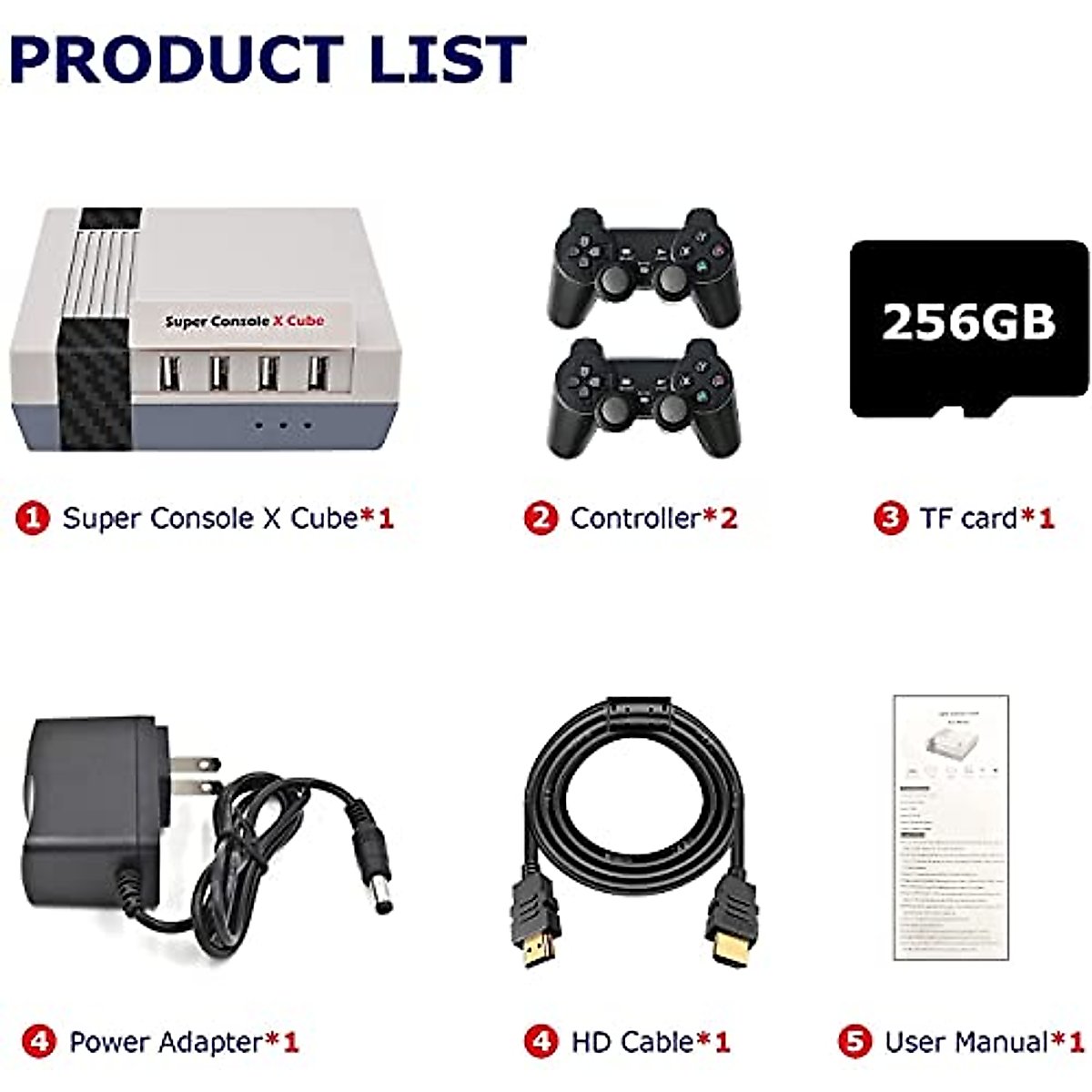 Retro Game Console Built in 117,000+ Classic Game,Super Console X Cube Mini Video Game Console Support 4K TV,Emulator Console Compatible with Most Emulators,Up to 4 Players,LAN/WiFi,Best Gifts