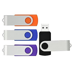 VICFUN 4 Pack 16GB USB Flash Drive USB 2.0 Flash Drive 16GB Multicolor Bulk
