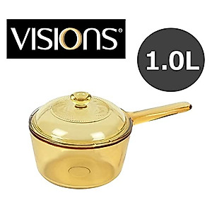 PEARL METAL Vision H CP-8690 Saucepan, 3.4 gal (1.0 L), 6.3 inches (16 cm), Heat Resistant Glass, Microwave Safe, Dishwasher Safe