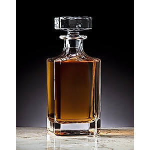 Lefonte Whiskey Decanter for Liquor Scotch Bourbon Vodka or Wine - 750ml