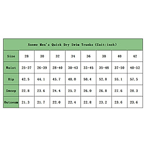 Nonwe Men's Swimming Shorts Lightweight Breathable Boardshorts with Drawstring Green 34