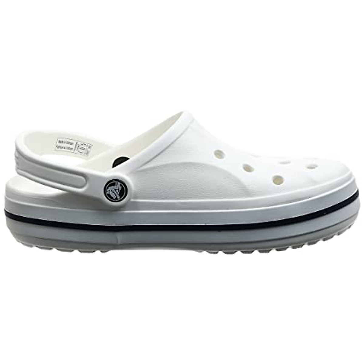 Crocs Unisex-Adult Bayaband Clogs, White/Navy, 8 Men/10 Women
