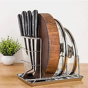 STRAW Knife Holder - Stainless Steel Knife Block Holder - Easy Cleaning, Space Saver Knife Storage - Knife Organizer