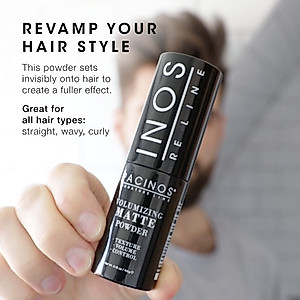 Pacinos Volumizing Matte Hair Powder - Adds Texture, Volume, Controls & Absorbs Excess Oil for Natural Finish, All Hair Types, 4.5 g.