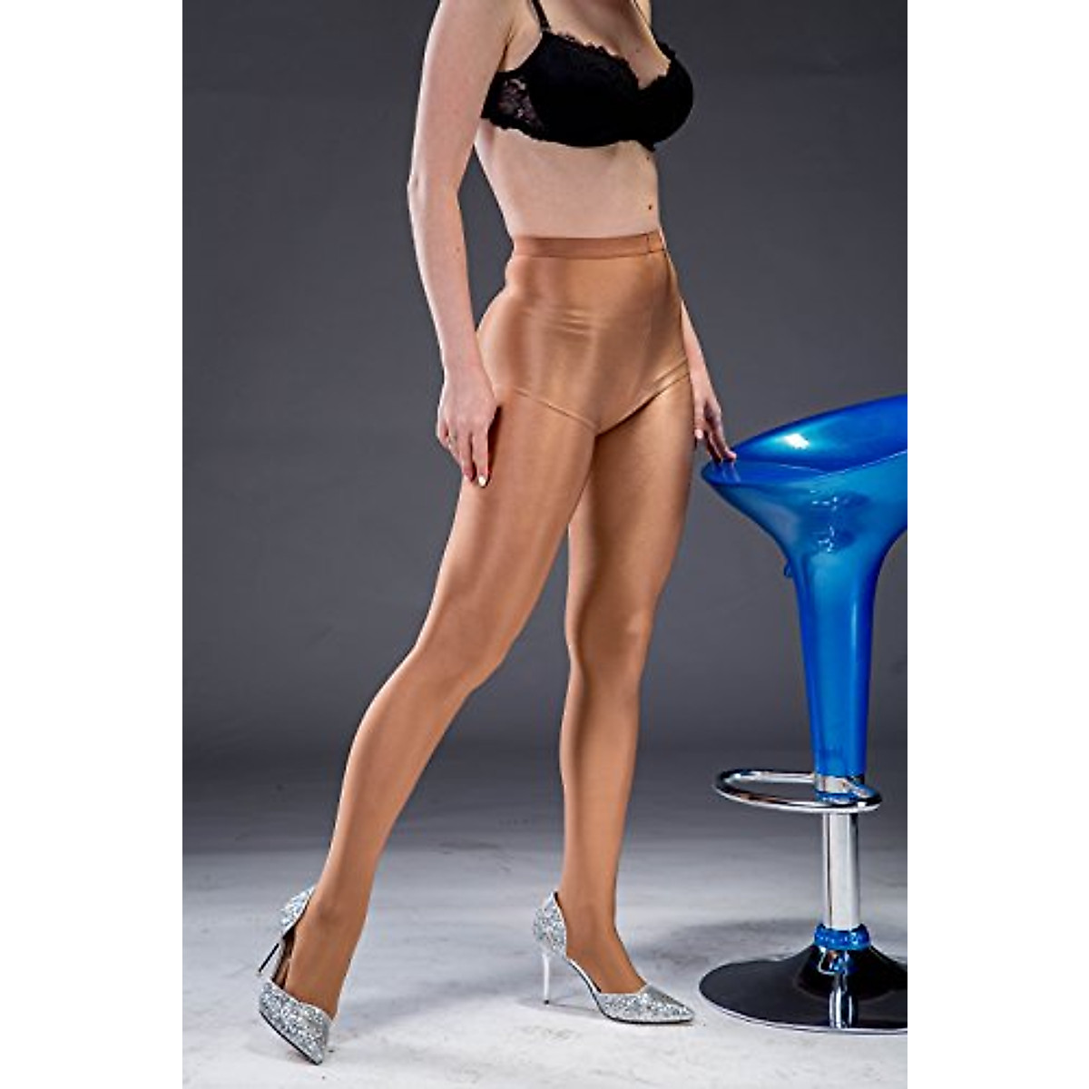 KFFYEYE 70D Women's Thickness Ultra Shine Stockings Pantyhose, Ultra Shimmery PLUS Footed Tight (Gold Coffee)