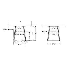 Amisco Josie 48" Round Table - Greyish-Brown TFL/Black Metal