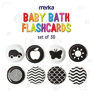 merka Bath Books for Toddlers, Bath Letters and Numbers for Toddlers, Set of 36 Floating Flashcards, ABCs, and Numbers, Learning Activities for Babies and Preschool Kids, Alphabet Learning Toys
