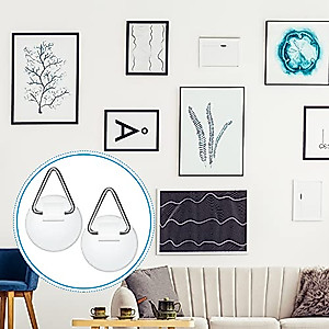 40 Pieces Adhesive Plate Hanger Adhesive Wall Hanger Round Adhesive Hanger Hooks Invisible Adhesive Wall Hangers Self Adhesive Hooks Sticky Wall Hooks for Plate Pictures Wall Art Decor