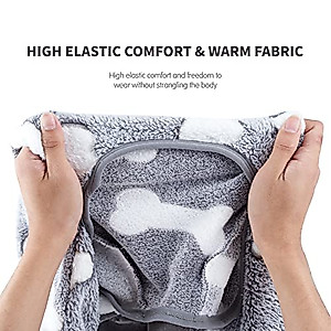 Plush Dog Pajamas for Cold Weather 4 Legs Clothes Dog Stretch Good Fit Fit Medium and Large Dog Onesie Warm Soft Pet Romper Winter (XL, Gray)