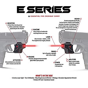 Viridian E Series Class 3R Red Laser Sight, Black, Heritage 22, 5mW Output, Retail Box