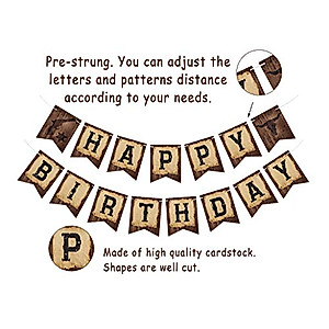Pre-Strung Cowboy Birthday Banner, Ready to Hang Wild Western Bday Party Sign, Wooden House Barn Bunting