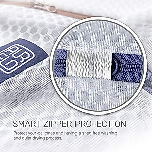 AURFLO Mesh Laundry Bag-Set of 2 Extra Large Heavy Duty Net with Zipper Lock, Color Coding and Hanging Loop-Safe Wash and Organizer for Travel, Lingerie, Gloves, Socks, Yoga Pants, Bra, Jeans, Sweater