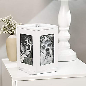 Pearhead Dog or Cat Personalized Memory Box Keepsake, Pet Rainbow Bridge Memorial Urn, Modern Pet Burial Tabletop Urn