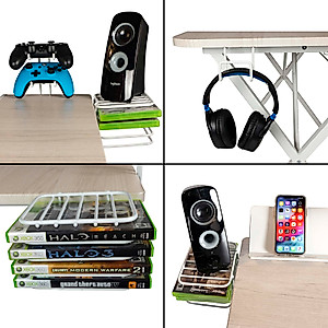 DUNTRKDU Desk Computer Desk 40"x 23.5" Home Office Desk Extra Large Modern Ergonomic Black Table Gamer Workstation with Cup Holder Headphone Hook (White)