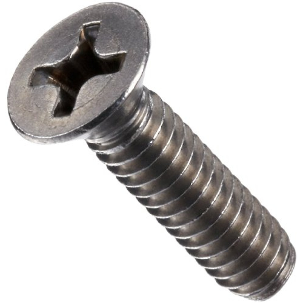 Small Parts Stainless Steel Machine Screw, Plain Finish, Flat Head, Phillips Drive, 1/4" Length, #0-80 Threads (Pack of 100)