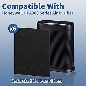 HRF-A300 Pre Filter A Replacement for Honeywell HEPA Air Purifier HPA300 Series, Funmit 6 Pack Precut Activated Carbon Pre Filter Compatible with Honeywell Air Purifier Prefilter A