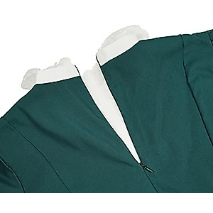 Nite closet Gothic Lolita Dress Long Sleeve Green Retro Vintage for Women Midi 50s (4-6)